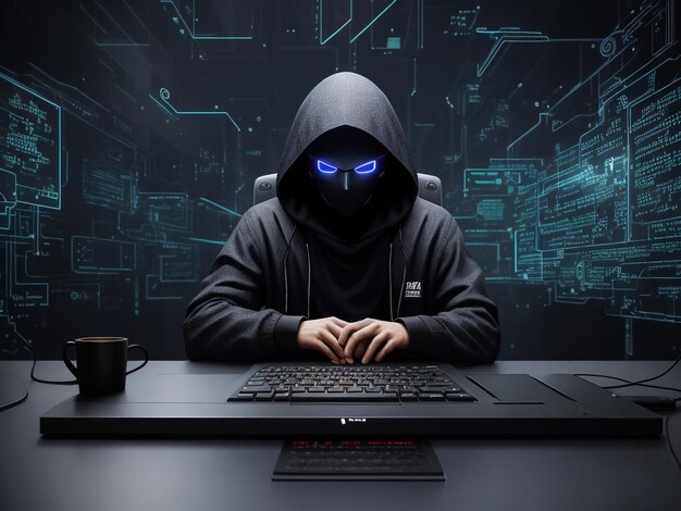 Premium Photo | Hacking and malware concept Faceless hacker using ...