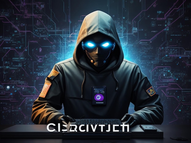 Premium Photo Hacking And Malware Concept Faceless Hacker Using Abstract Laptop With Binary