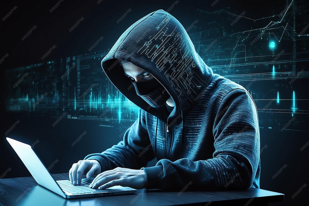 Premium Photo | Hacking and malware concept Hacker using abstract laptop with binary code ...