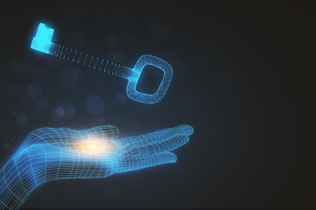 Premium Photo | Hand holding glowing key Premium Photo | Hand holding glowing key
