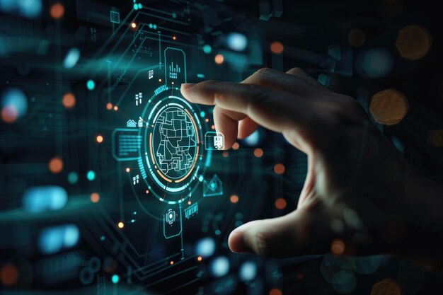 Hand presenting futuristic digital brain interface | Premium AI ... Hand presenting futuristic digital brain interface | Premium AI ...