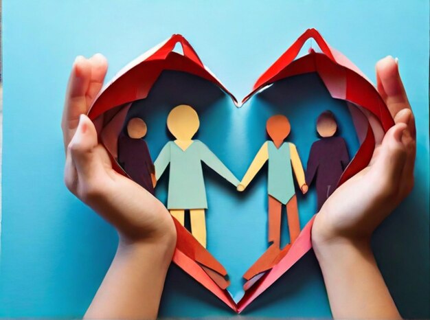 Premium Photo | Hands holding heart shape paper family cutout foster ... Premium Photo | Hands holding heart shape paper family cutout foster ...