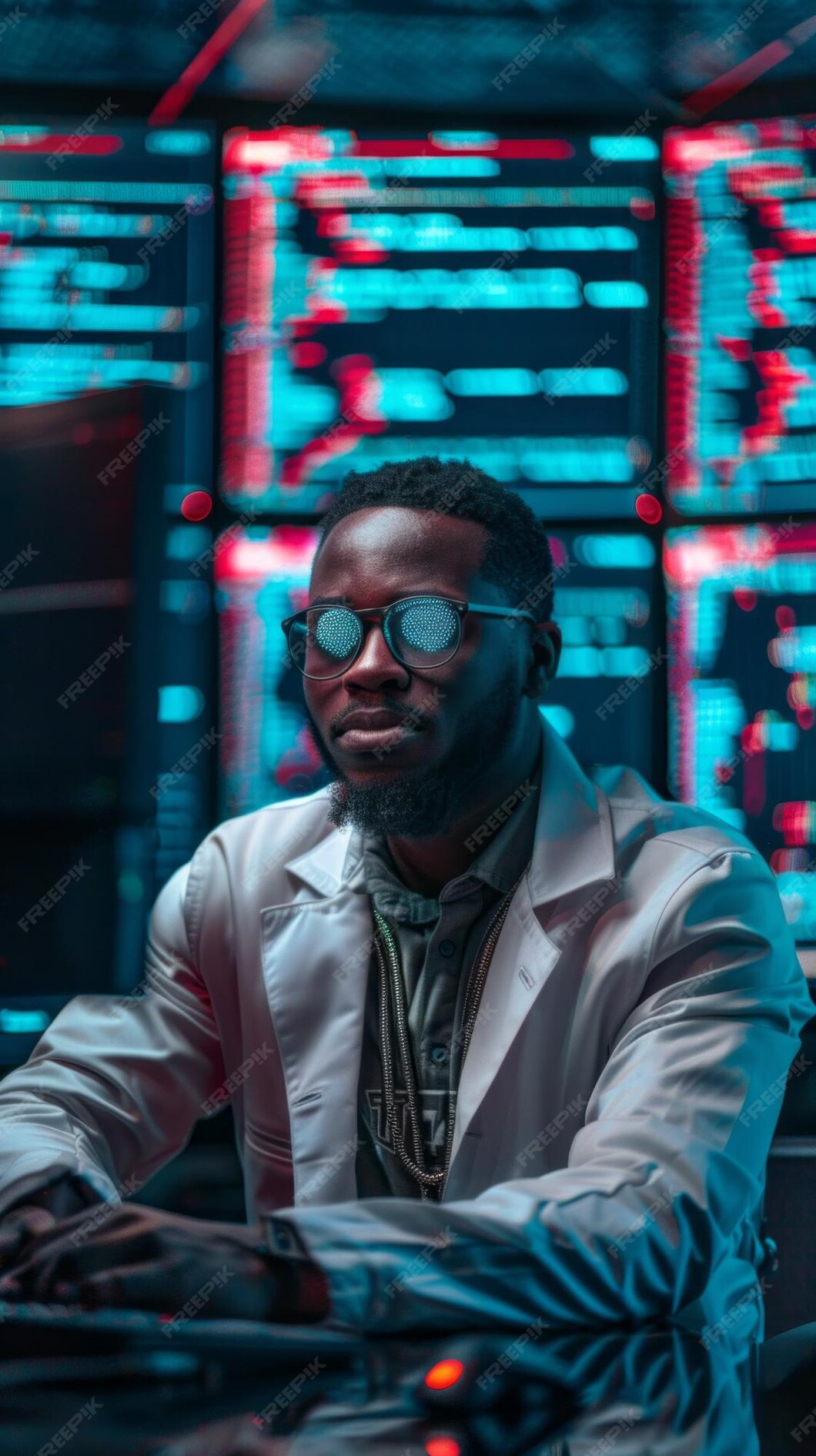 Premium Photo | Handsome confident black man programmer IT specialist ...