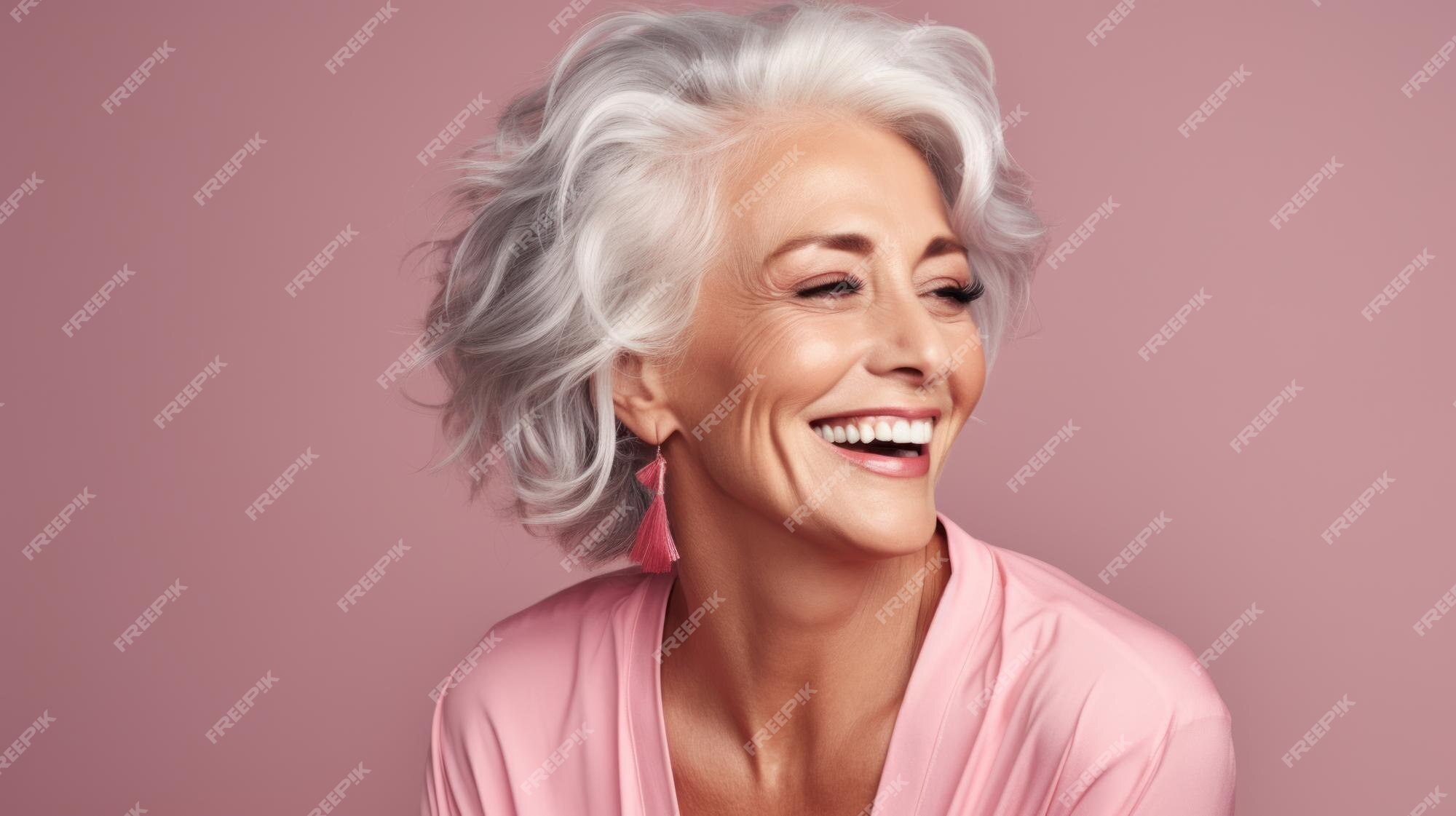 Premium Photo Handsome Mid Aged Woman Model Closed Up