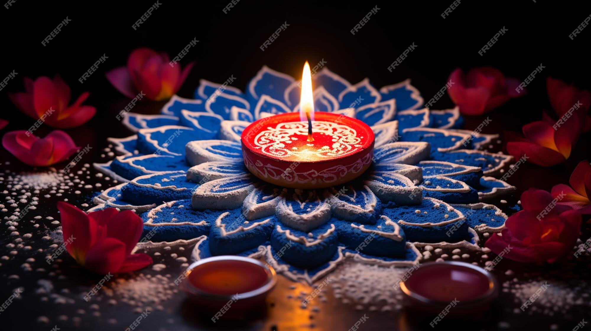 Premium Ai Image Happy Diwali Decorative Diya Traditional Festival