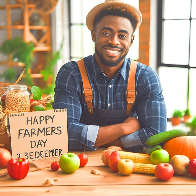 Premium Photo | Happy Farmer Day Or Agriculture Day or Kishan Day Premium Photo | Happy Farmer Day Or Agriculture Day or Kishan Day