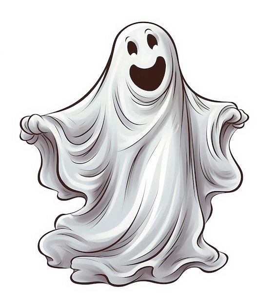 Premium Ai Image Happy Halloween Ghost Cute Ghost With Pumpkin Spooky Season Halloween Boo