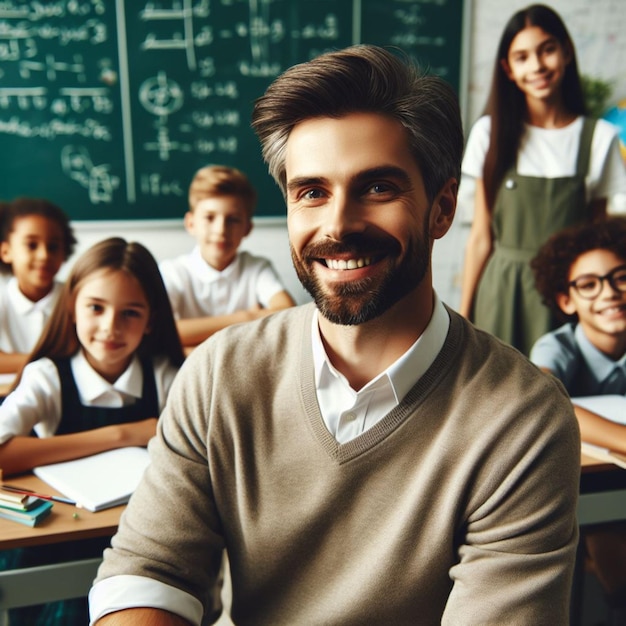 Premium Photo | Happy Male Teacher Professor with his students in ... Premium Photo | Happy Male Teacher Professor with his students in ...
