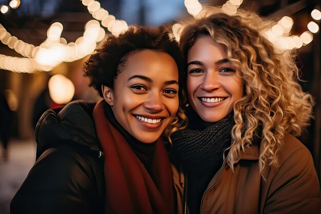 Premium Photo Happy Smiling Lesbian Couple In Love Girlfriends