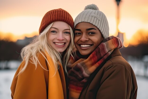 Premium Photo Happy Smiling Lesbian Couple In Love Girlfriends