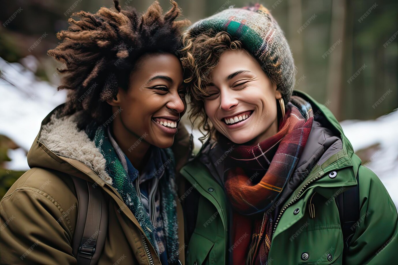 Premium Photo Happy Smiling Lesbian Couple In Love Girlfriends