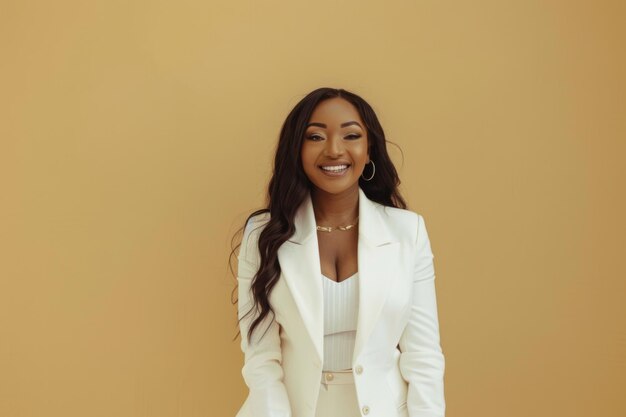 Premium Photo | Happy successful black business woman in studio portrait Premium Photo | Happy successful black business woman in studio portrait