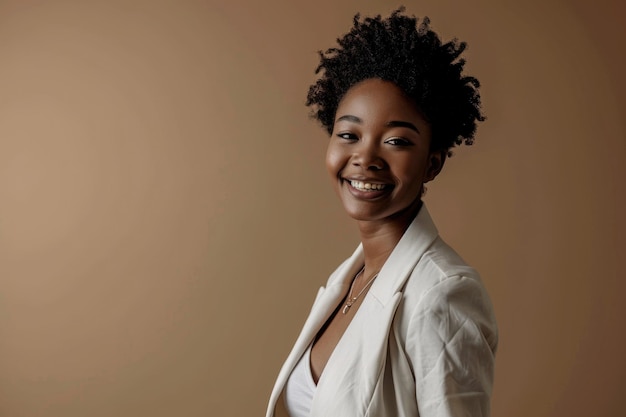 Premium Photo | Happy successful black business woman in studio portrait Premium Photo | Happy successful black business woman in studio portrait