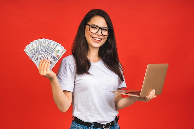 Premium Photo | Happy winner pretty young business woman in casual ... Premium Photo | Happy winner pretty young business woman in casual ...