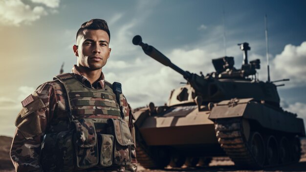 Premium AI Image | Happy young soldier smiling cheerfully Premium AI Image | Happy young soldier smiling cheerfully