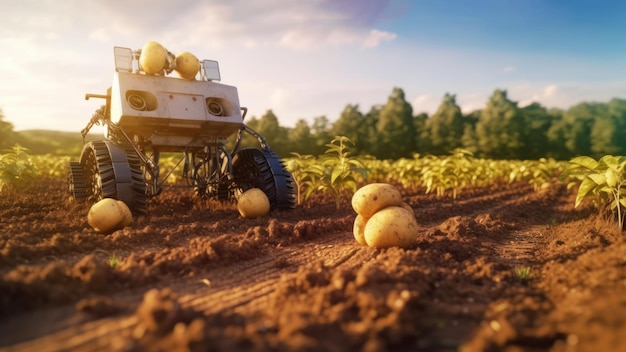 Premium AI Image | Harvesting robot with automatically detecting of the ... Premium AI Image | Harvesting robot with automatically detecting of the ...