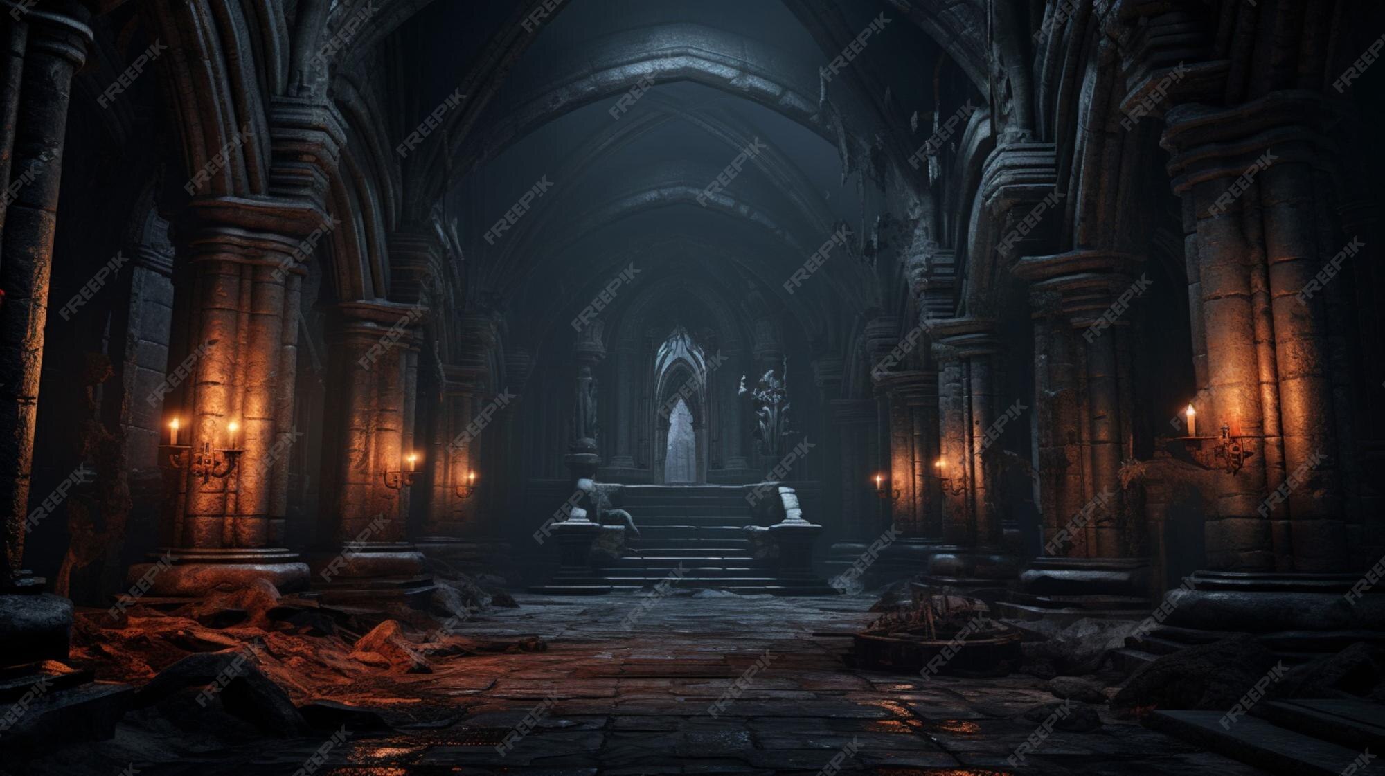 Premium AI Image | Haunted Crypt Gaming Background Premium AI Image | Haunted Crypt Gaming Background