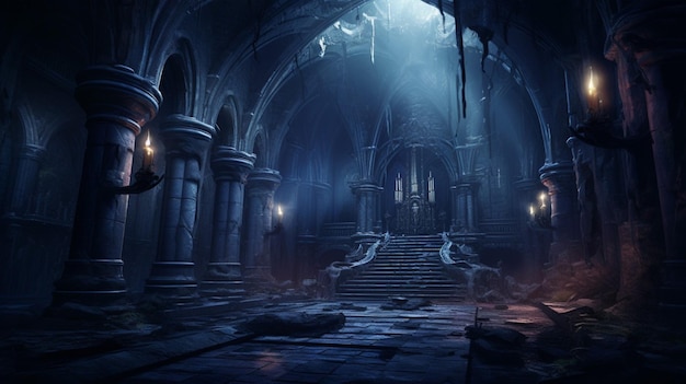 Premium AI Image | Haunted Crypt Gaming Background Premium AI Image | Haunted Crypt Gaming Background