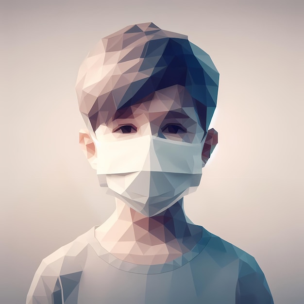 Premium Photo | Healthcare Illustration Facemask on people male child ... Premium Photo | Healthcare Illustration Facemask on people male child ...