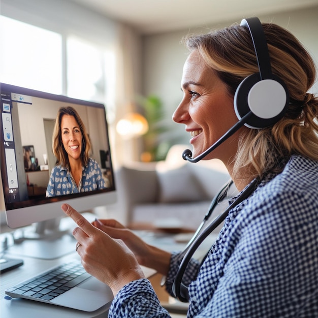 A healthcare professional using telemedicine tools for a remote ... A healthcare professional using telemedicine tools for a remote ...