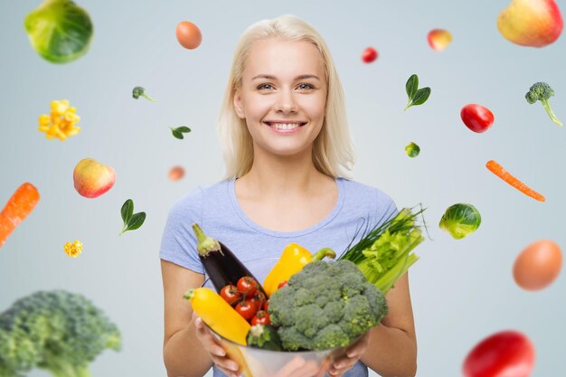Premium Photo Healthy Eating Vegetarian Food Dieting And People