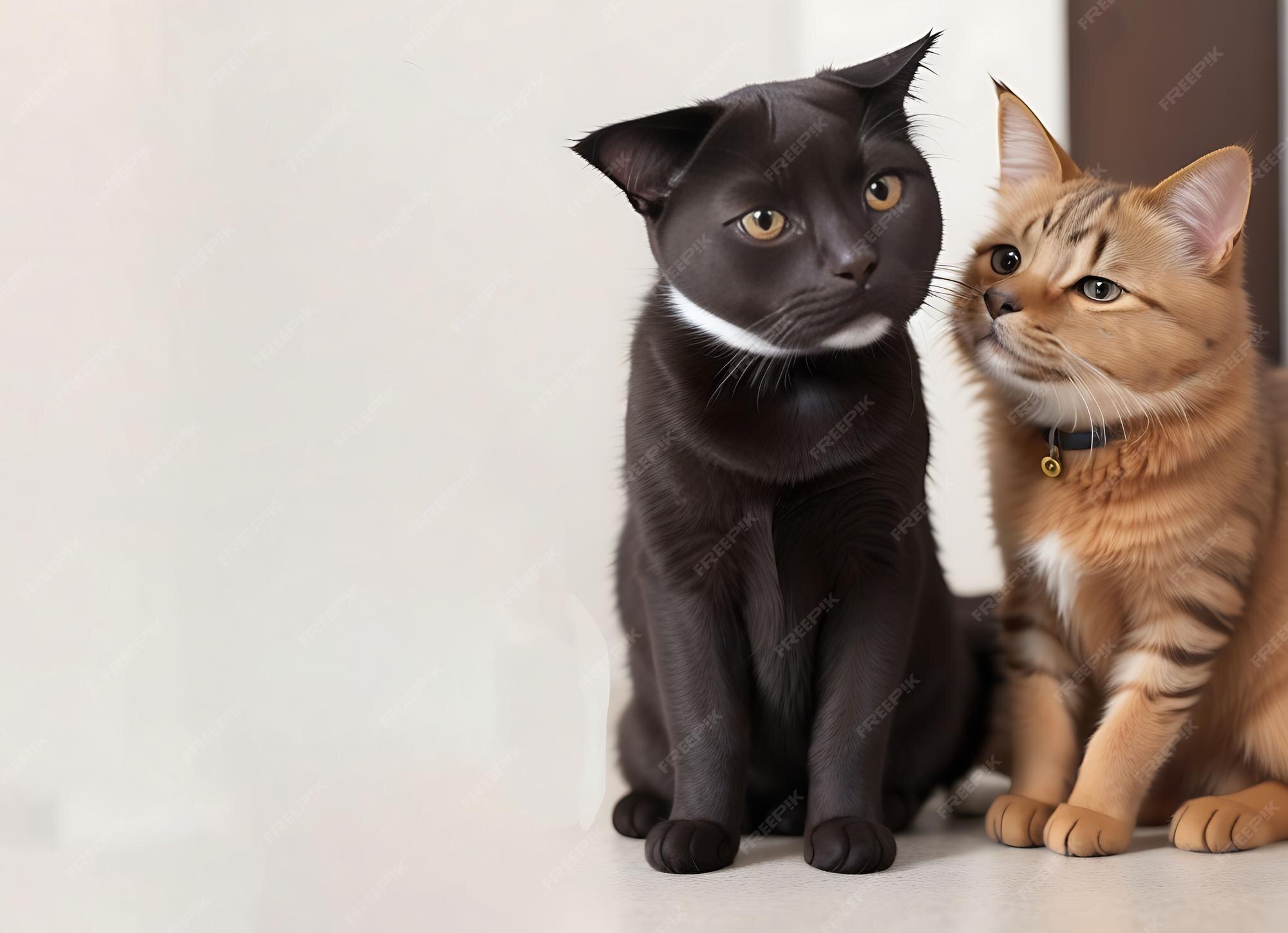 Premium AI Image | A heartmelting moment of two cats Premium AI Image | A heartmelting moment of two cats