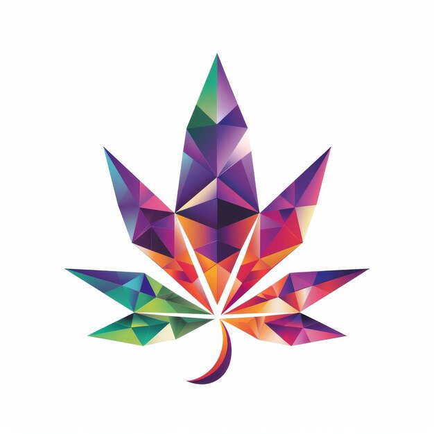 Hemp cannabis marijuana geometric logo icon template lowpoly leaf ... Hemp cannabis marijuana geometric logo icon template lowpoly leaf ...