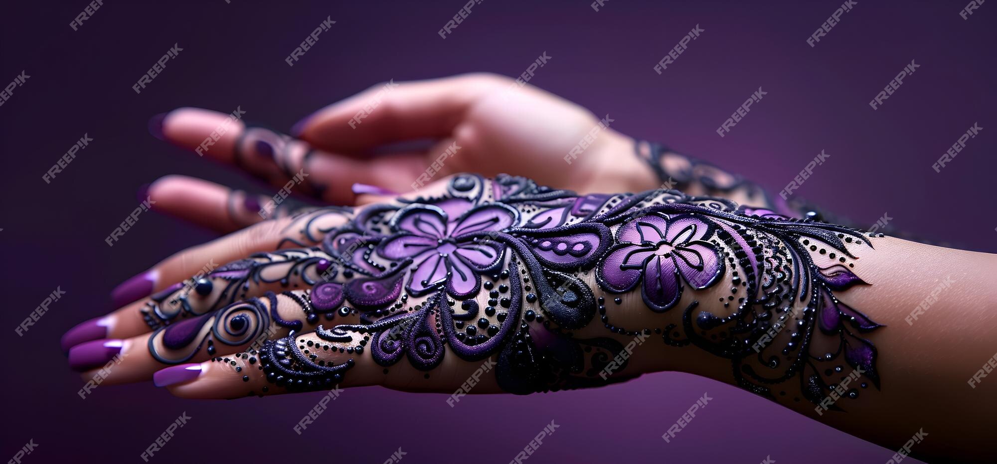 Henna Tattoo Mehndi Design Mehndi Hand Mockup Design Premium Ai