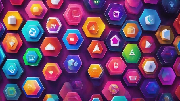 Premium AI Image | Hexagon with five signs or download icons the ... Premium AI Image | Hexagon with five signs or download icons the ...