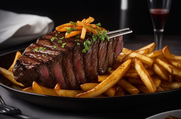 Premium AI Image | High end food photography of a big juicy steak with ... Premium AI Image | High end food photography of a big juicy steak with ...