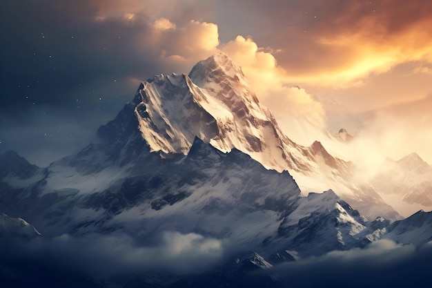 Premium AI Image | High Snow Capped Mountain Range Premium AI Image | High Snow Capped Mountain Range