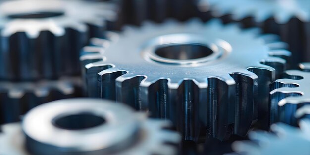 Highangle view of synchronized gears symbolizing efficient data ...