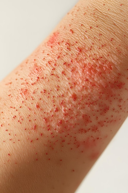 Highdetail Image Of Lupus Rash On Arms With Redness And Scaling Captured In Photorealistic Style