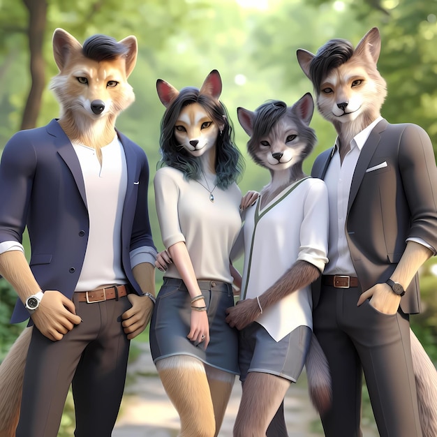 Premium Photo | Highly detailed anthropomorphic animals Premium Photo | Highly detailed anthropomorphic animals