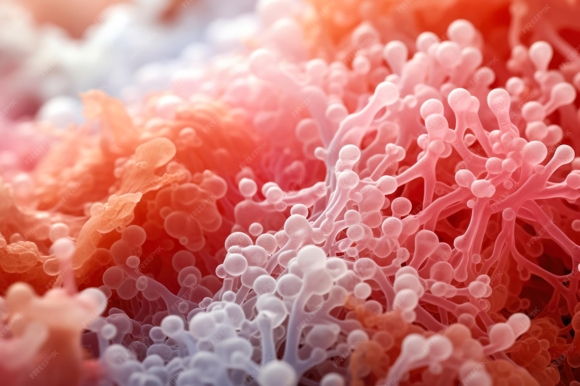 Premium Ai Image Highly Magnified Macro Yeast Cell Structures Under A Microscope Isolated On A