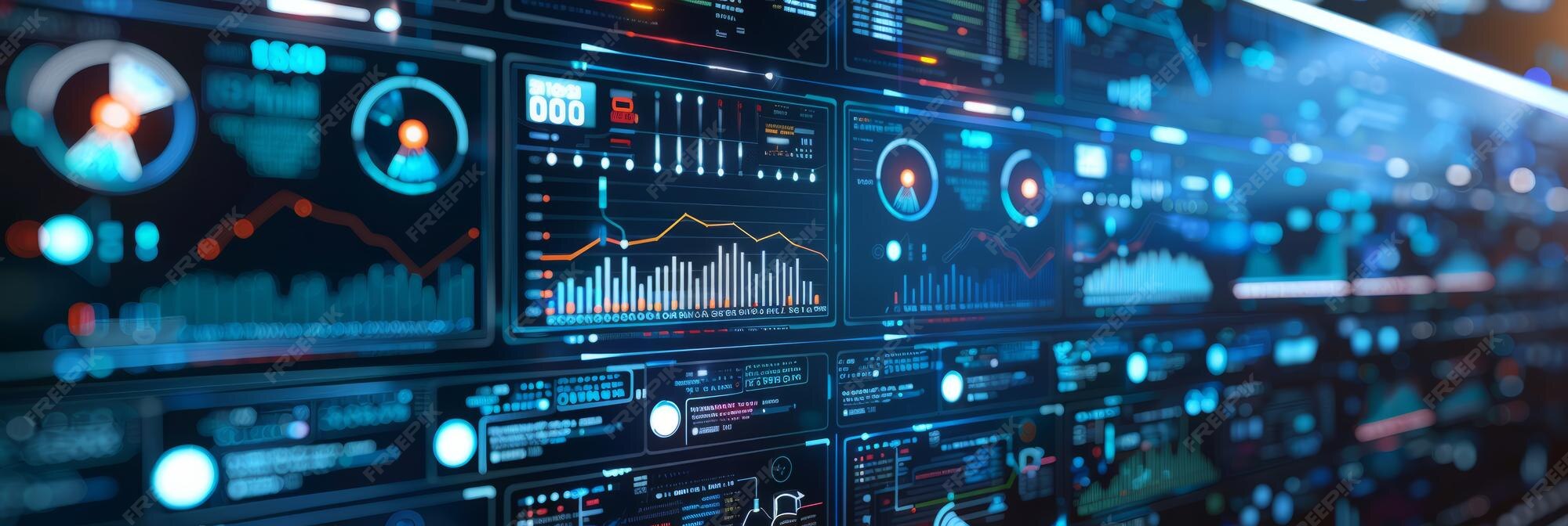 Premium Photo A Hightech Computer Screen Displaying A Detailed Network Monitoring Dashboard