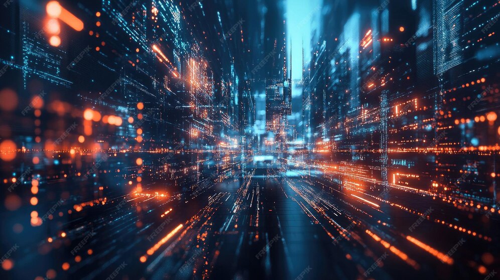 Premium Photo | Hightech scene of AI technology generating complex algorithms and data ...