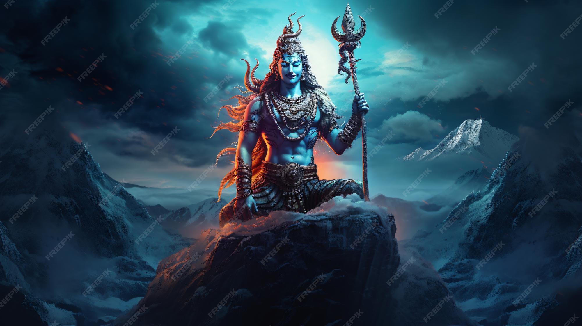Premium AI Image | Hindu deity Lord Shiva making an appearance Premium AI Image | Hindu deity Lord Shiva making an appearance