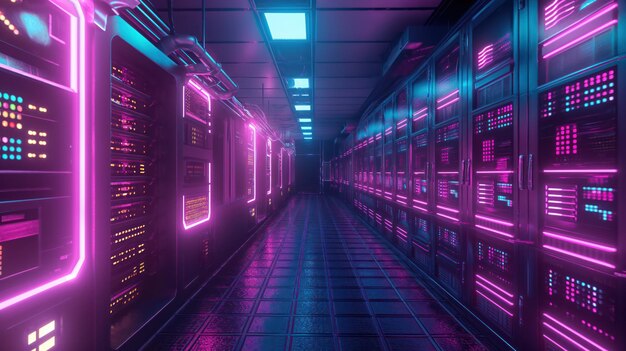 Premium Photo | Hitech data storage server hallway cloud computing neon ... Premium Photo | Hitech data storage server hallway cloud computing neon ...