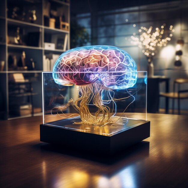 Premium Photo | Holographic Brain Neural Brain Premium Photo | Holographic Brain Neural Brain