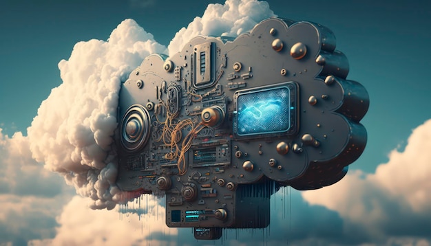 Premium AI Image | Holographic Cloud Data System 3D Render of Computing ... Premium AI Image | Holographic Cloud Data System 3D Render of Computing ...