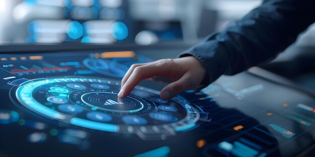 Holographic digital interface dashboard for monitoring virtual space ...