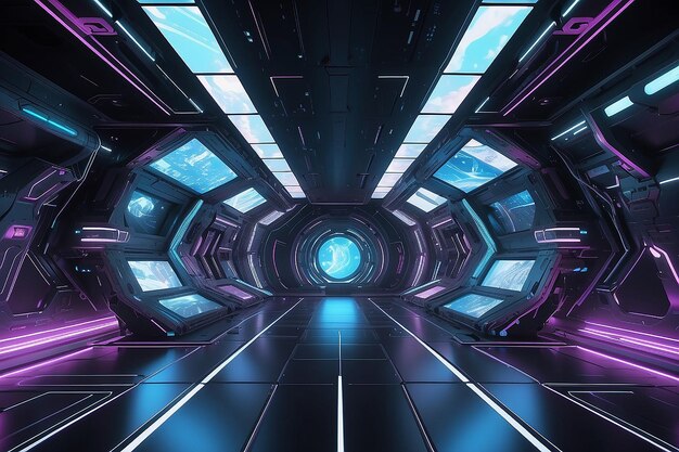 Premium AI Image | Holographic Tech Odyssey Premium AI Image | Holographic Tech Odyssey