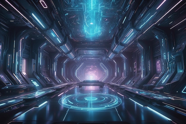 Premium AI Image | Holographic Tech Odyssey Premium AI Image | Holographic Tech Odyssey