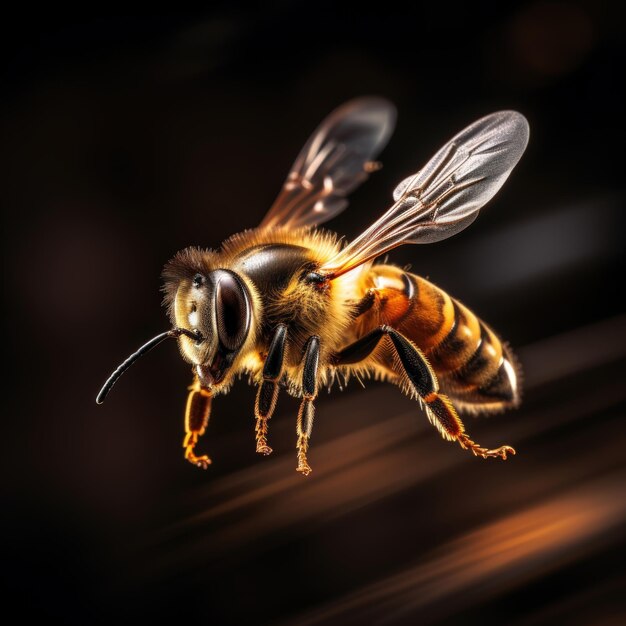 Honey bee in flight | Premium AI-generated image Honey bee in flight | Premium AI-generated image