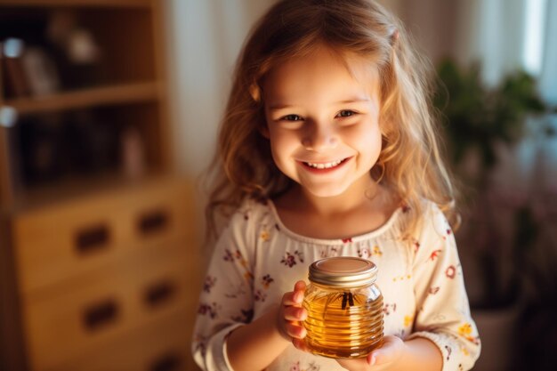 Premium Ai Image Honey Close Up Product Of Honey And Bee