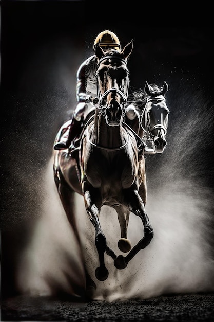 Premium AI Image | Horse race vector Generative AI Premium AI Image | Horse race vector Generative AI