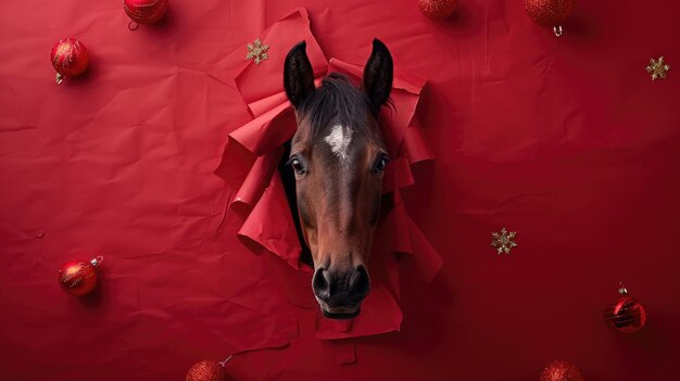 Horse sticking head through hole in wall | Premium AI-generated image Horse sticking head through hole in wall | Premium AI-generated image
