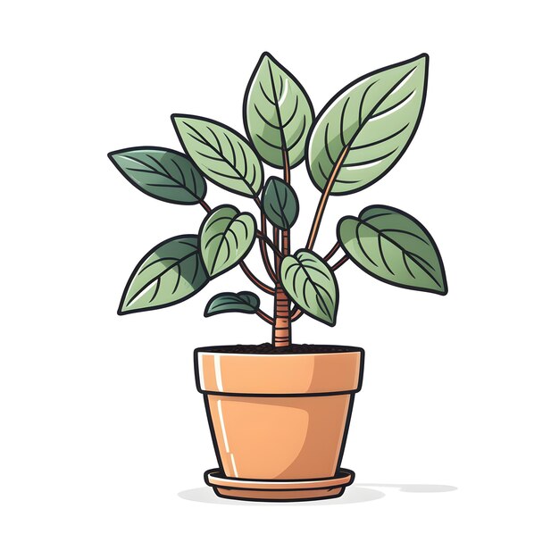 Premium Photo Houseplant In A Pot Isolated On White Background Vector