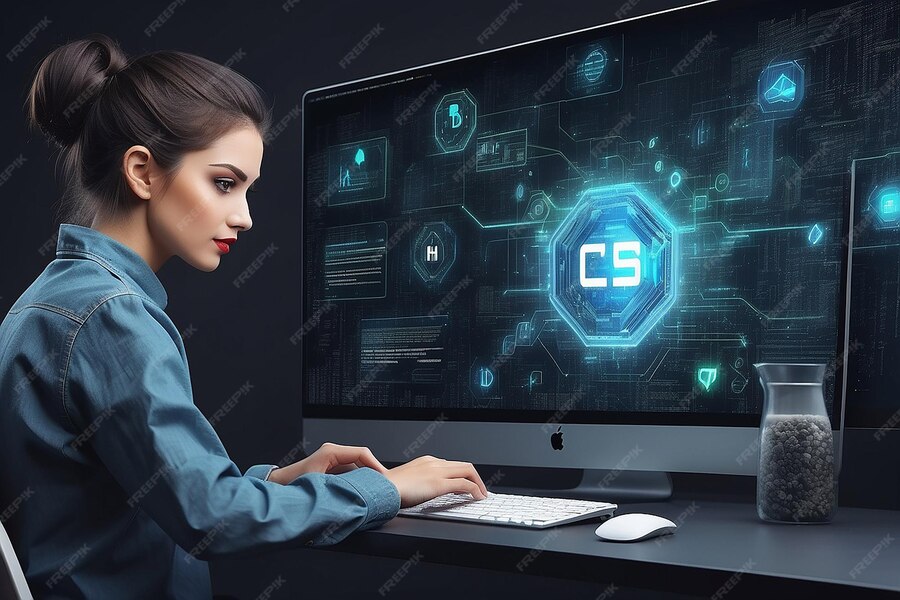 HTML and CSS Collage Concept with Person Programming and API Integration | Premium AI-generated ...